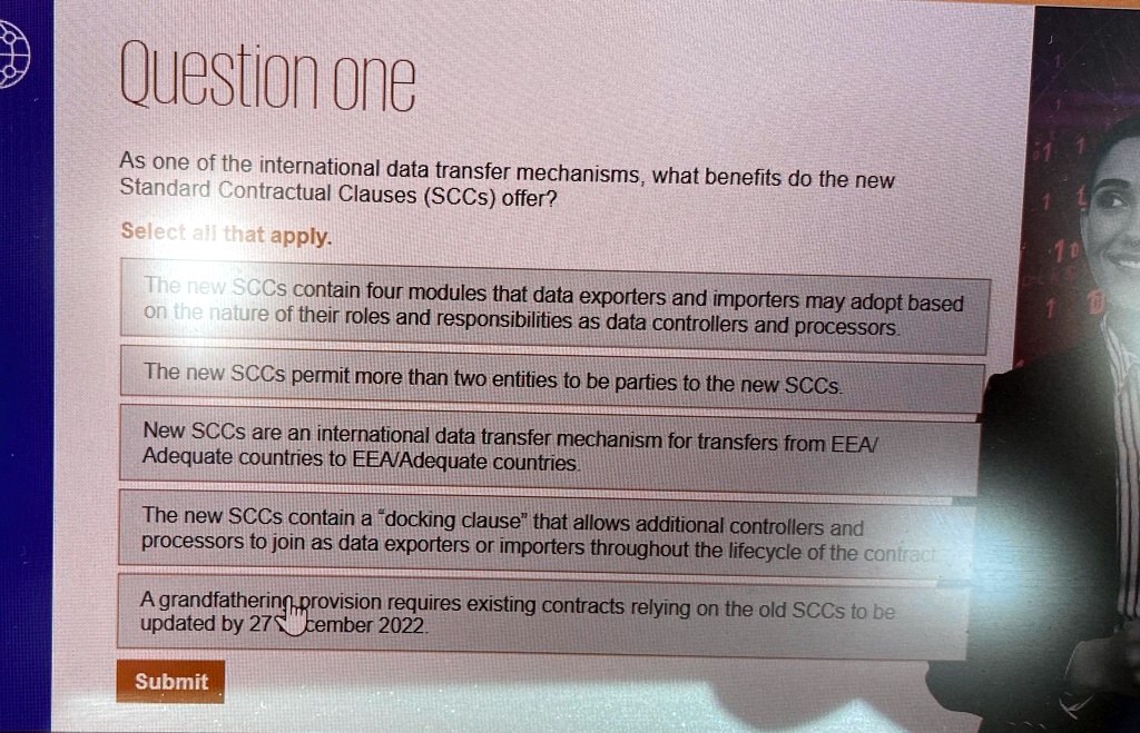 SOLVED: Question one As one of the international data transfer ...