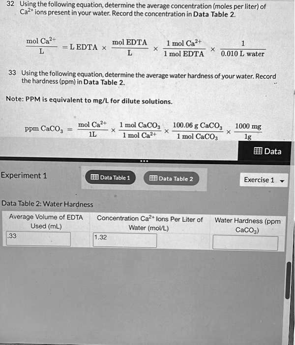 using the following equation determine the average concentration moles ...