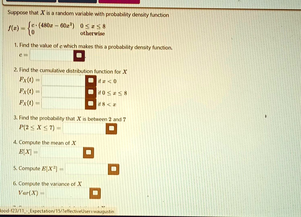 SOLVED: 7) Compute the standard deviation of X. Suppose that X is a ...