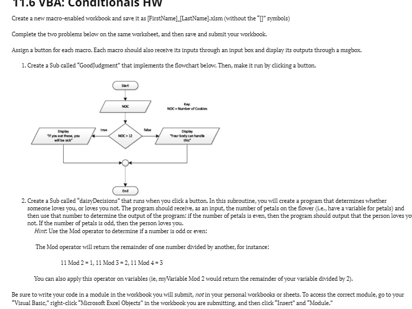 Title: VBA: Conditionals Homework Create a new macro-enabled workbook and save it as "FirstName ...