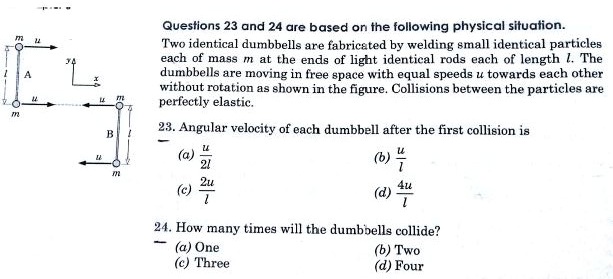 SOLVED: Questions 23 and 24 are based on the following physical ...