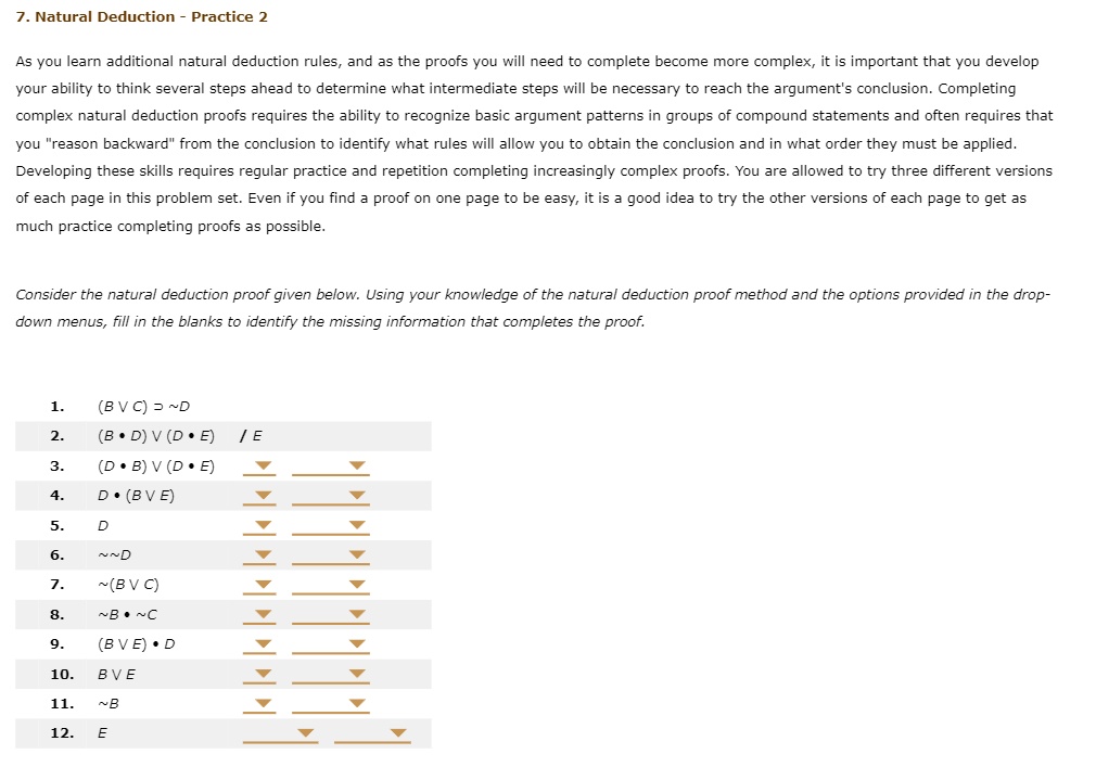 SOLVED: Natural Deduction Practice 2 As you earn additional natural ...