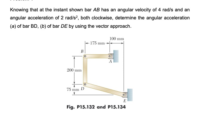 Knowing That At The Instant Shown Bar Ab Has An Angular Velocity Of 4 Rads And An Angular