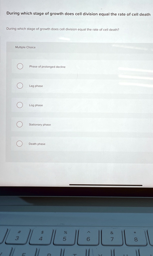 During which stage of growth does cell division equal the rate of cell ...