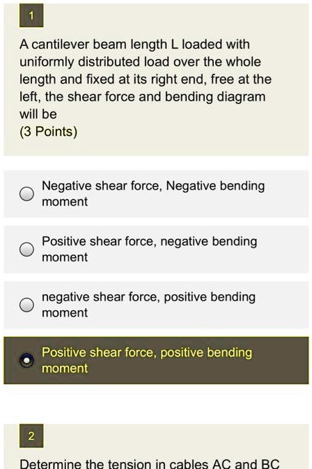 SOLVED: A cantilever beam length L loaded with uniformly distributed load over the whole length ...