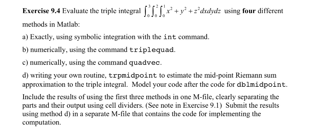 Exercise 9.4: Evaluating the Triple Integral Evaluate the triple ...