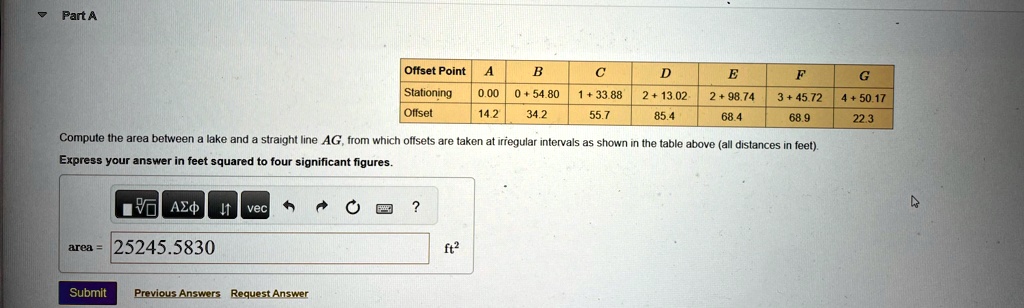 compute the area between a lake and a straight line ag from which ...