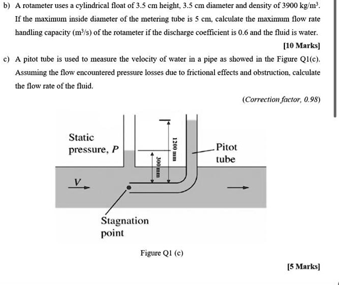 a rotameter uses cylindrical float of 35 cm height 35 cm diameter and ...