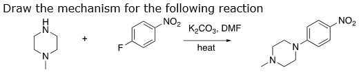 draw the mechanism for the following reaction noz kzcoz dmf noz heat 48117