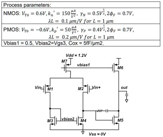 SOLVED: A 2-stage differential-input single-ended output amplifier is ... SOLVED: A 2-stage differential-input single-ended output amplifier is ...