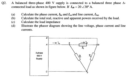 SOLVED: A balanced three-phase 400 V supply is connected to a balanced three-phase connected ...