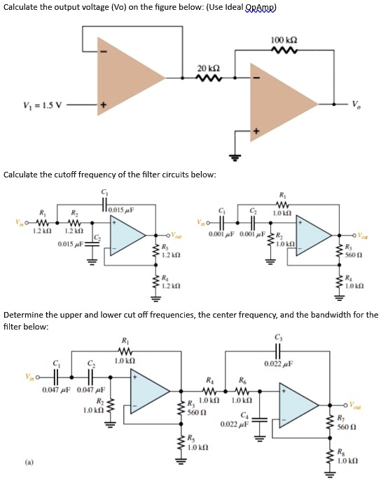 SOLVED: Calculate the output voltage (Vo) on the figure below: (Use ...