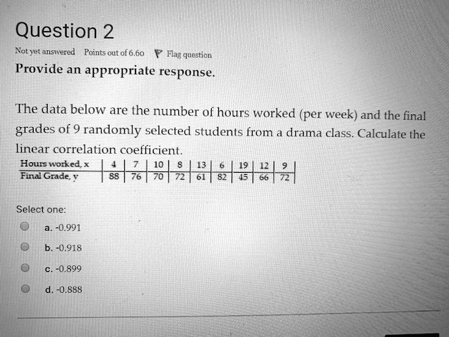 SOLVED: Question 2 Notyu answered Points out ol 6,60 Flag qQuestion ... SOLVED: Question 2 Notyu answered Points out ol 6,60 Flag qQuestion ...