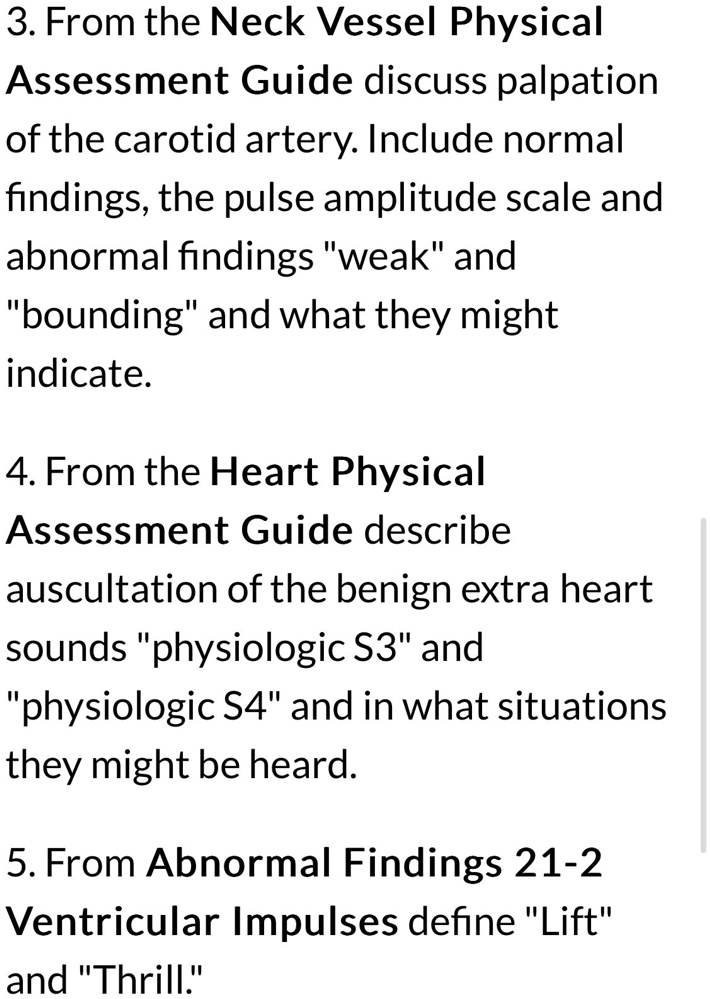 from the neck vessel physical assessment guide discuss palpation of the ...