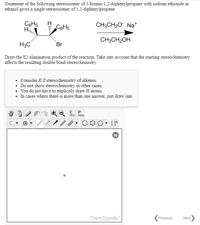 Treatment of the following stereoisomer of bromo-2-diphenylpropane with ...