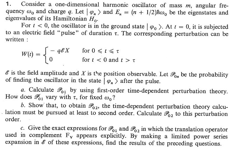 [GET ANSWER] 1. Consider a one-dimensional harmonic oscillator of mass m, angular fre- quency ...