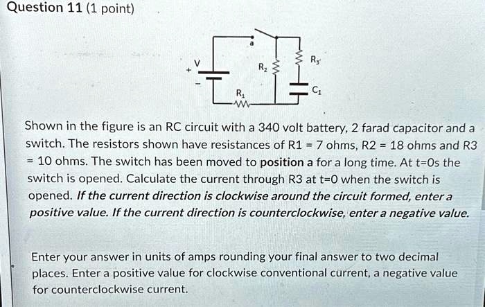 SOLVED: Question111point) Shown in the figure is an RC circuit with a 340 volt battery.2 farad ...