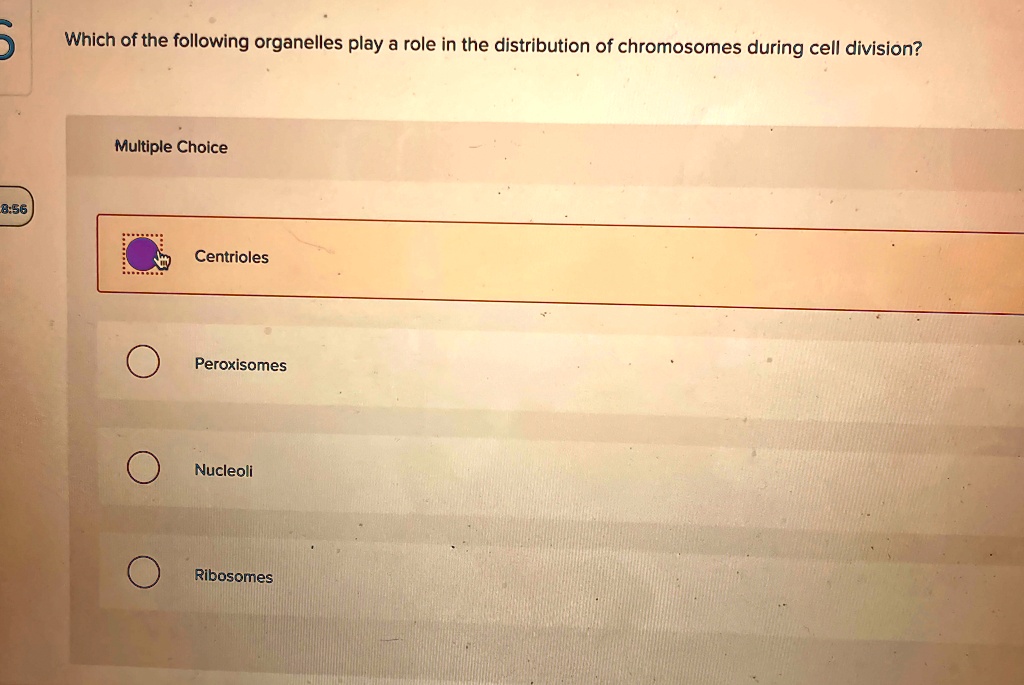 which of the following organelles play a role in the distribution of ...