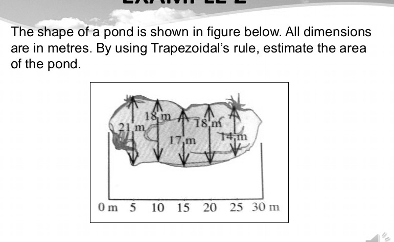 [GET ANSWER] the shape of a pond is shown in figure below all ...