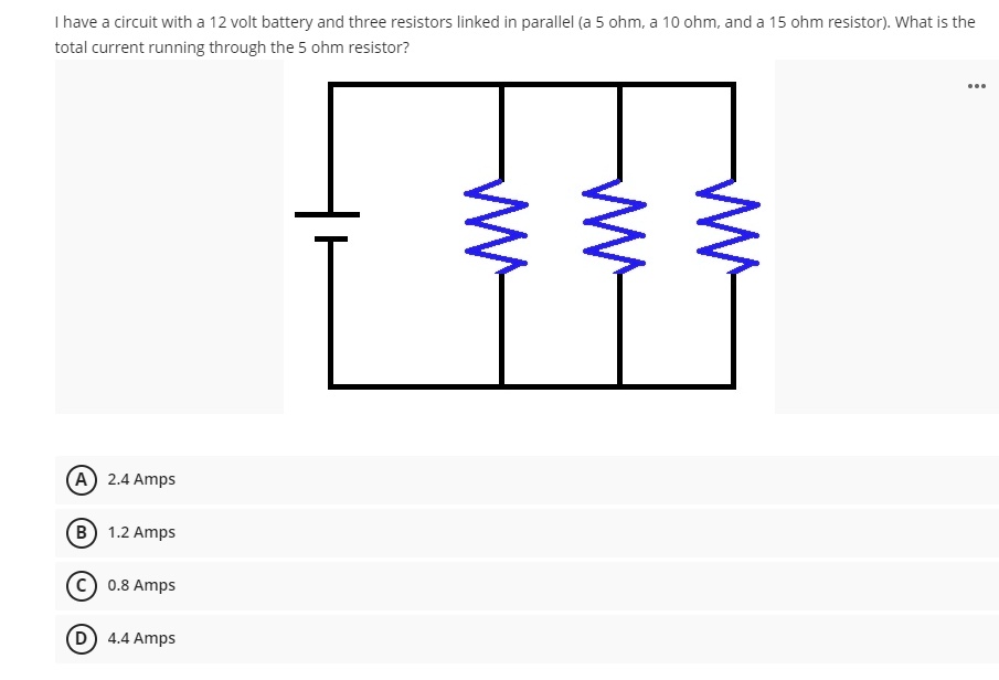SOLVED: I have a circuit with a 12-volt battery and three resistors ...