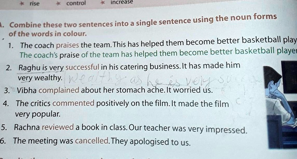 SOLVED: 'Combine these two sentences into a single sentence using the ...