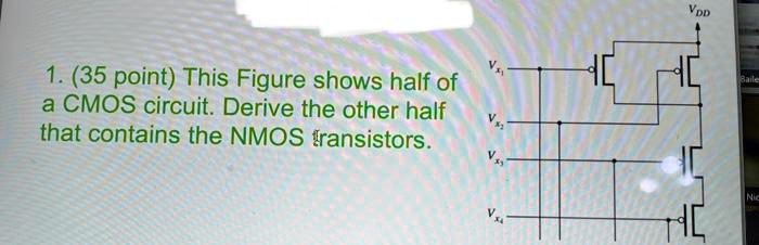 SOLVED: This figure shows half of a CMOS circuit. Derive the other half ...