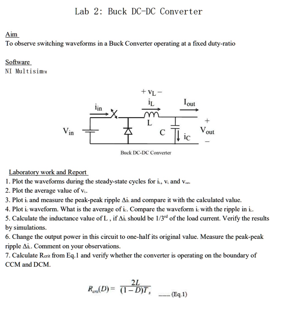 Lab 2: Buck DC-DC Converter Aim To observe switching waveforms in a ...