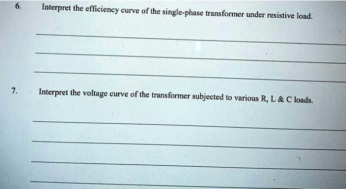 SOLVED: 6. Interpret the efficiency curve of the single-phase ...