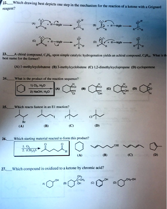 SOLVED: Which dran ing best depicts One step in the mechanism for the ...