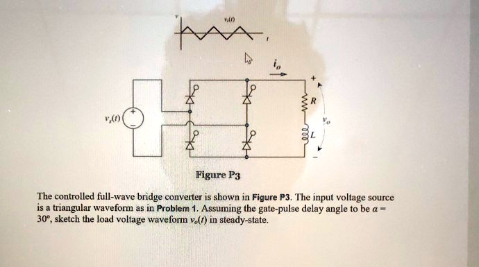 The controlled full-wave bridge converter is shown in Figure P3. The ...