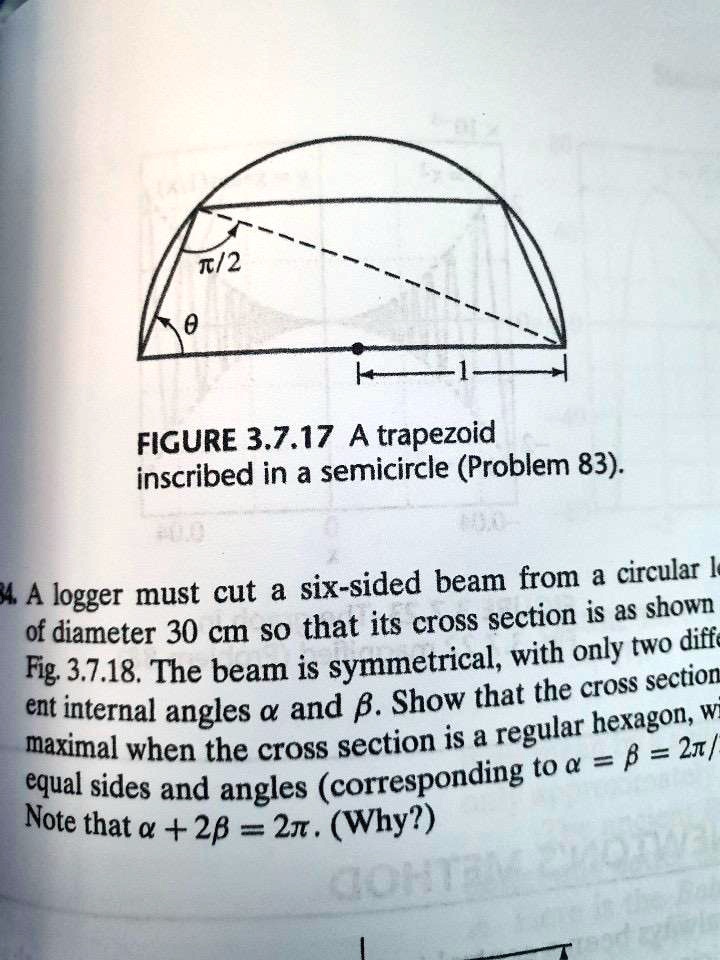 2 FIGURE 3.7.17 A trapezoid inscribed in a semicircle (Problem 83). 34 ...