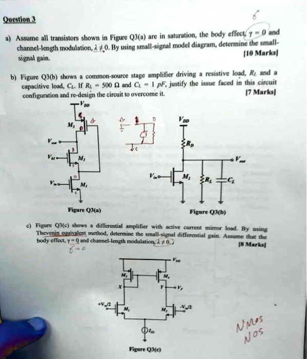 SOLVED: Question 3a: Assume all transistors shown in Figure Q3a are in ...