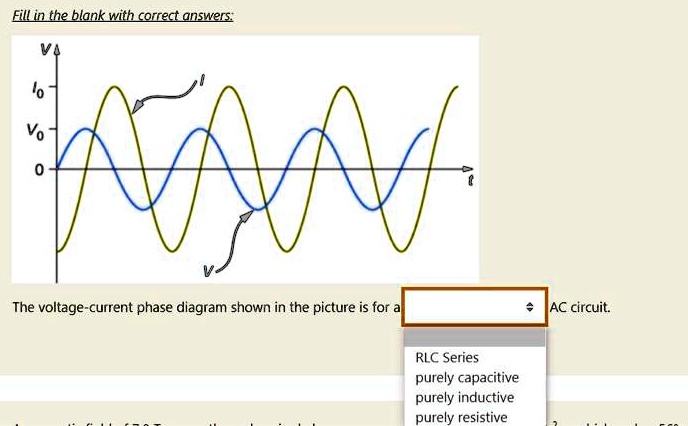 SOLVED: The voltage-current phase diagram shown in the picture is for ...