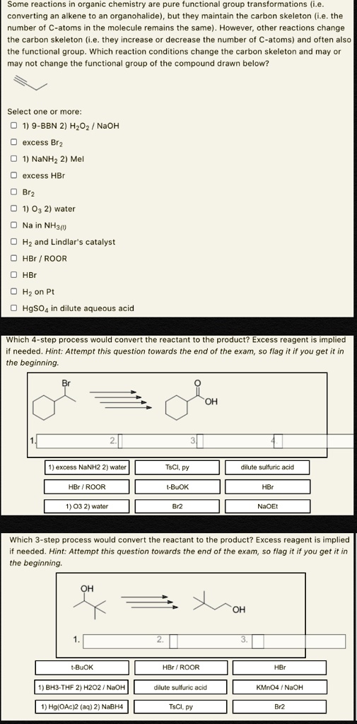 SOLVED:Some reactions organic chemistry are pure functional group ...