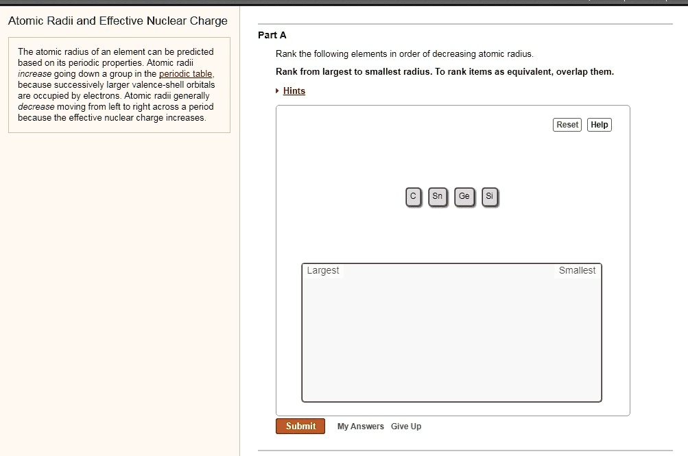SOLVED: ' The atomic radius of an element can be predicted based on its periodic properties ...