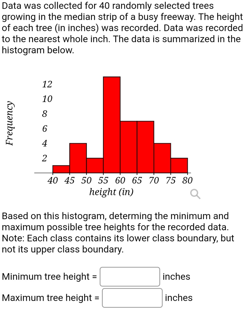 data was collected for 40 randomly selected trees growing in the median ...