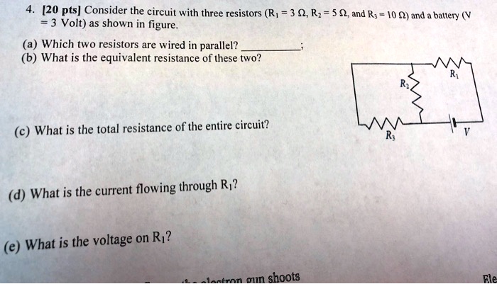 SOLVED: Consider the circuit with three resistors (R1 = 3 Î©, R2 = n Î©, and R3 = 10 Î©) and ...