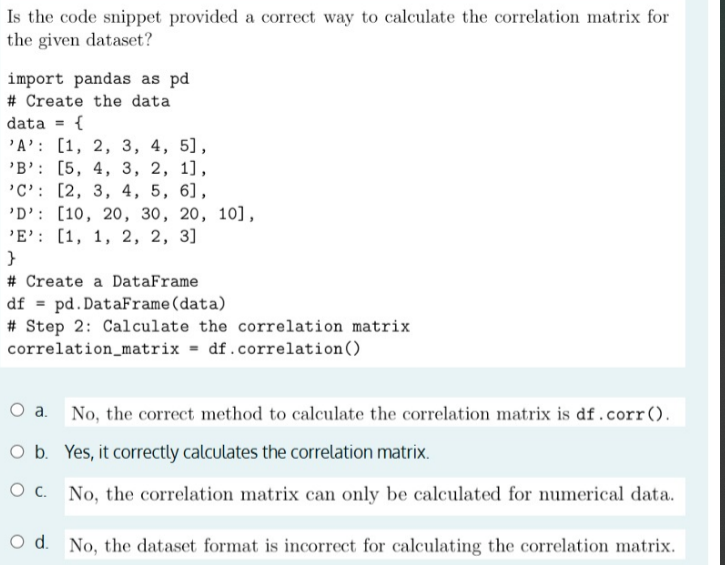 is the code snippet provided a correct way to calculate the correlation ...