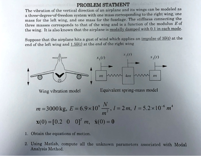 problem statment the vibration of the vertical direction of an airplane ...
