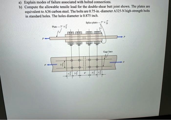 aexplain modes of failure associated with bolted connections b compute ...