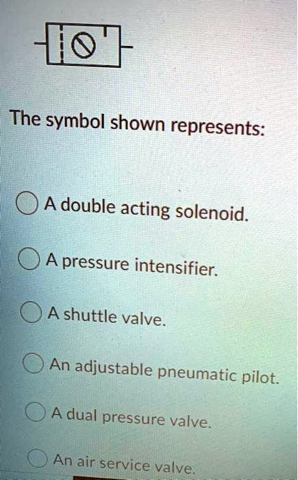 SOLVED: The symbol shown represents: - A double-acting solenoid - A ...