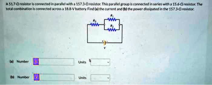 SOLVED: A 517-ohm resistor is connected in parallel with a 157.3-ohm resistor. This parallel ...