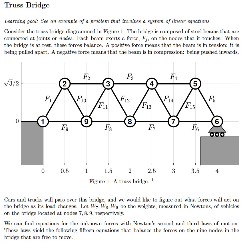 truss bridge learning goal see an erample of a problem that involves a ...