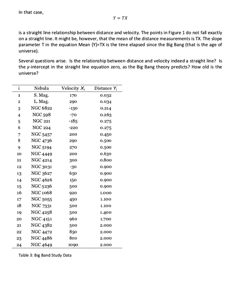 SOLVED: In that case_ Y =TX is a straight line relationship between ...