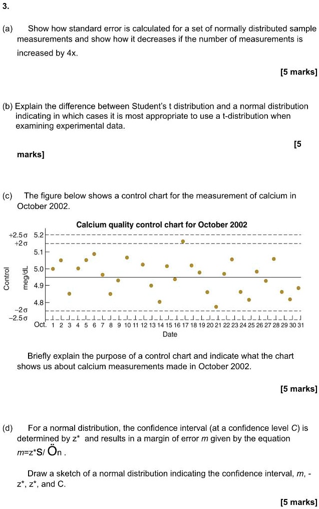 a show how standard error is calculated for a set of normally ...