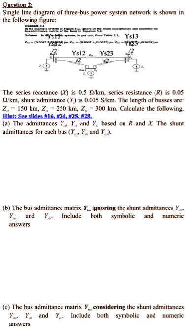 question 2 single line diagram of three bus power system network is shown in the following ...