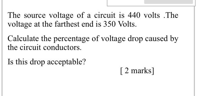 SOLVED: help The source voltage of a circuit is 440 volts .The voltage ...