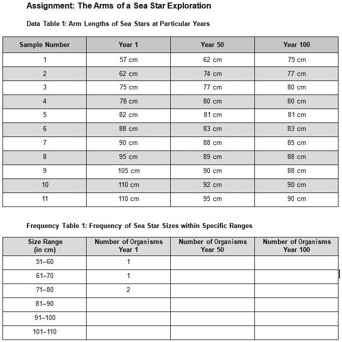 if anybody can help i would really appreciate it assignment the arms ofa sea star exploration ...