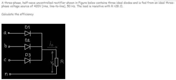 A three-phase, half-wave uncontrolled rectifier shown in Figure below ...