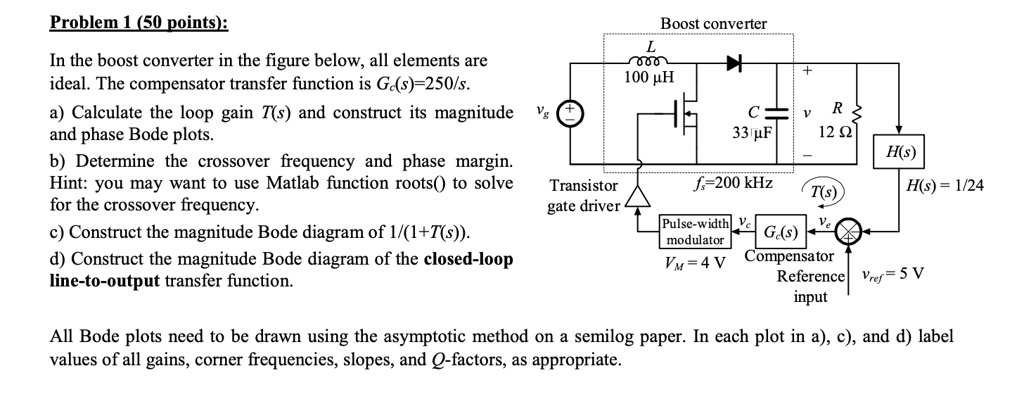 SOLVED: Problem 1 (50 points): Boost converter L = 1888 mH In the boost ...